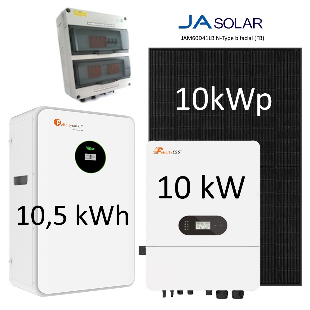 Zestaw hybrydowy PV 10 kW Ja Solar 500W + Felicity T-TEX 10kw ...